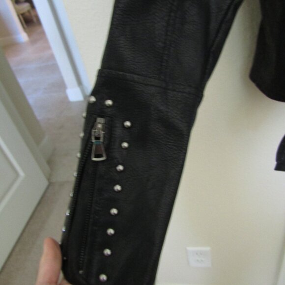 Blank NYC | Jackets & Coats | Blank Nyc Black Vegan Leather Moto Embroidered Flowers And Silver ...